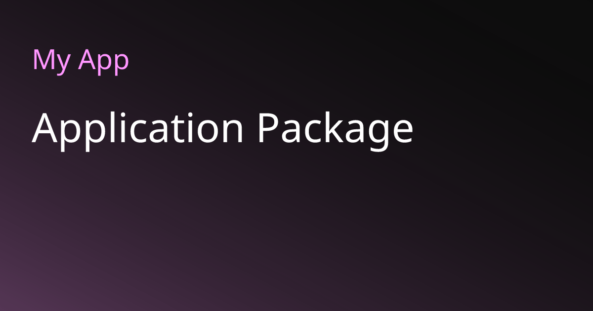 Application Package | Margo Documentation