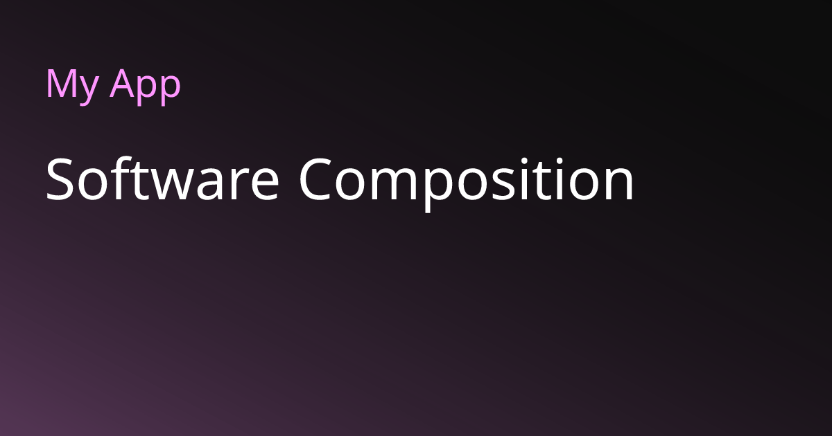 Software Composition | Margo Documentation